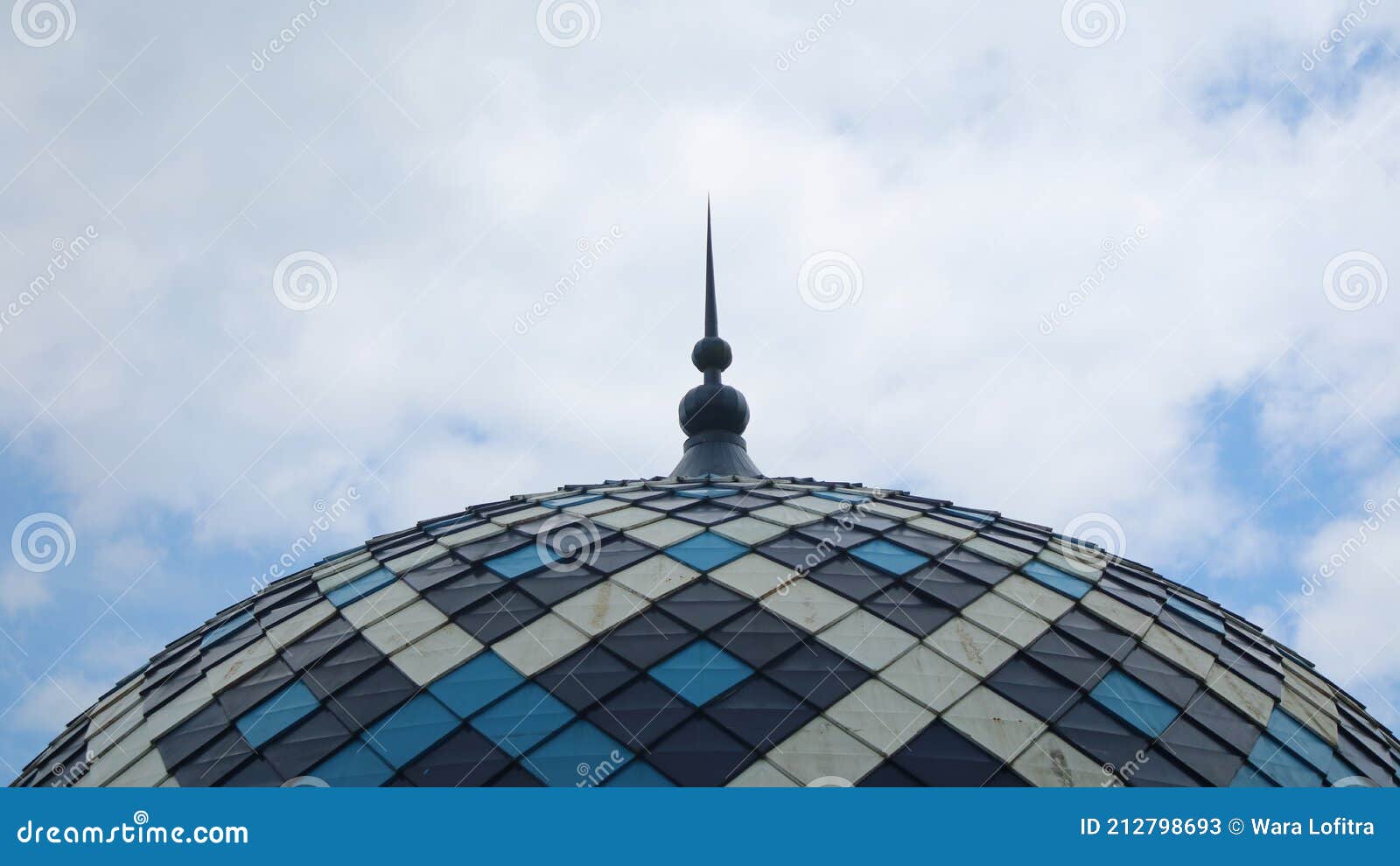 Blue Mosque Dome with Blue Sky and Clouds Stock Image - Image of ...