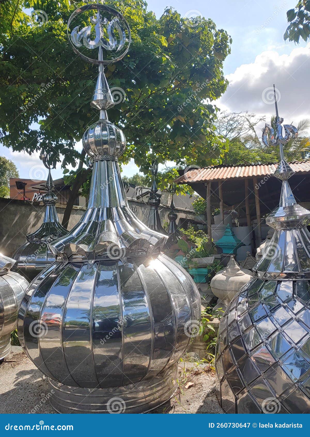 The Dome of the Mosque is Made of Stainless Steel Stock Image - Image ...