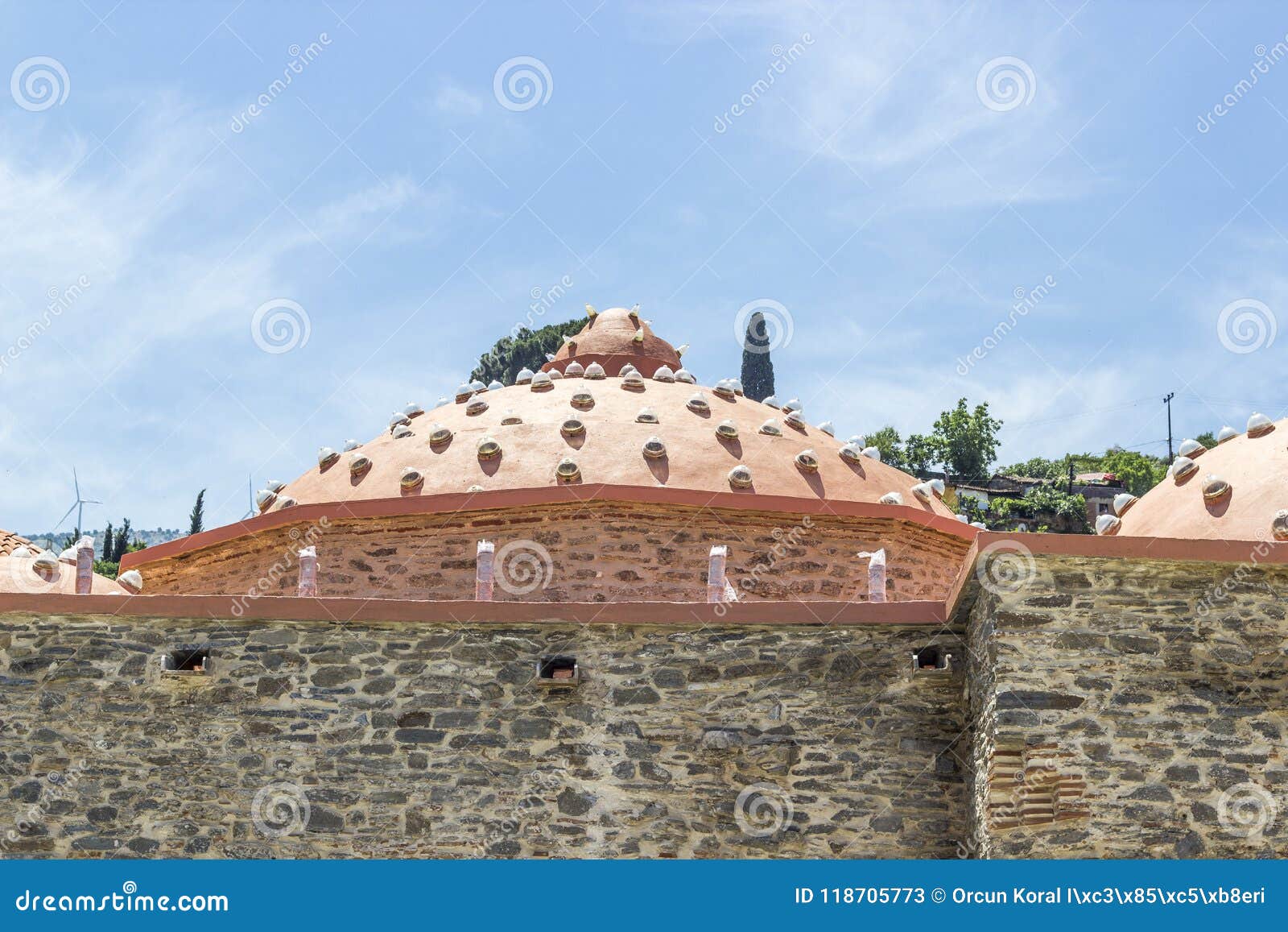 Dome of Old Hamam with Skylights in Turkey Stock Image - Image of ...