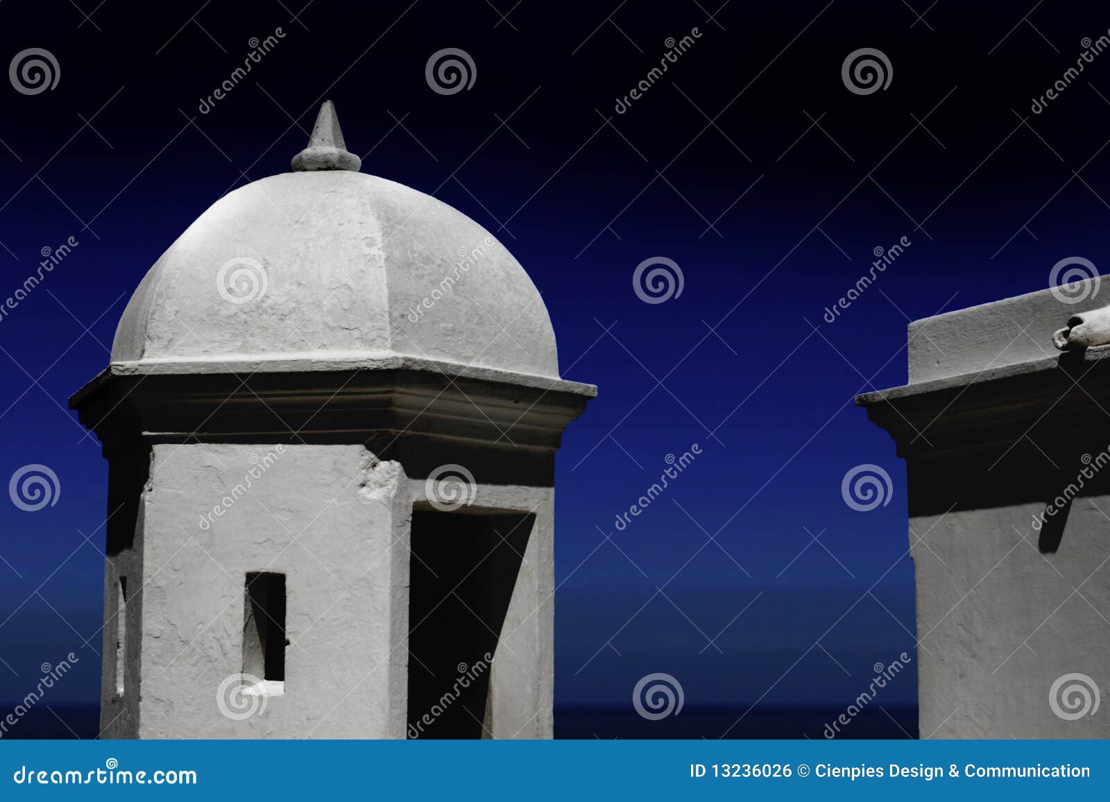 Dome Over Dark Blue Sky Background Stock Photo - Image of architecture ...