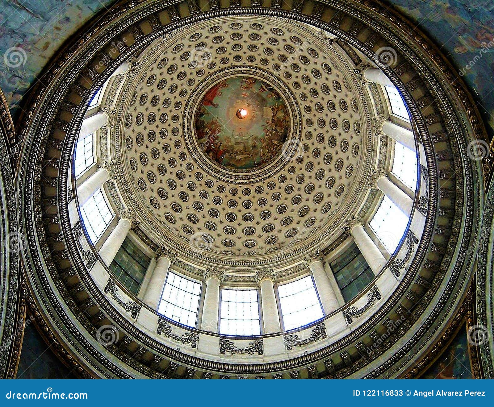 Pantheon Paris, Side View Of The Central Facade Royalty-Free Stock ...