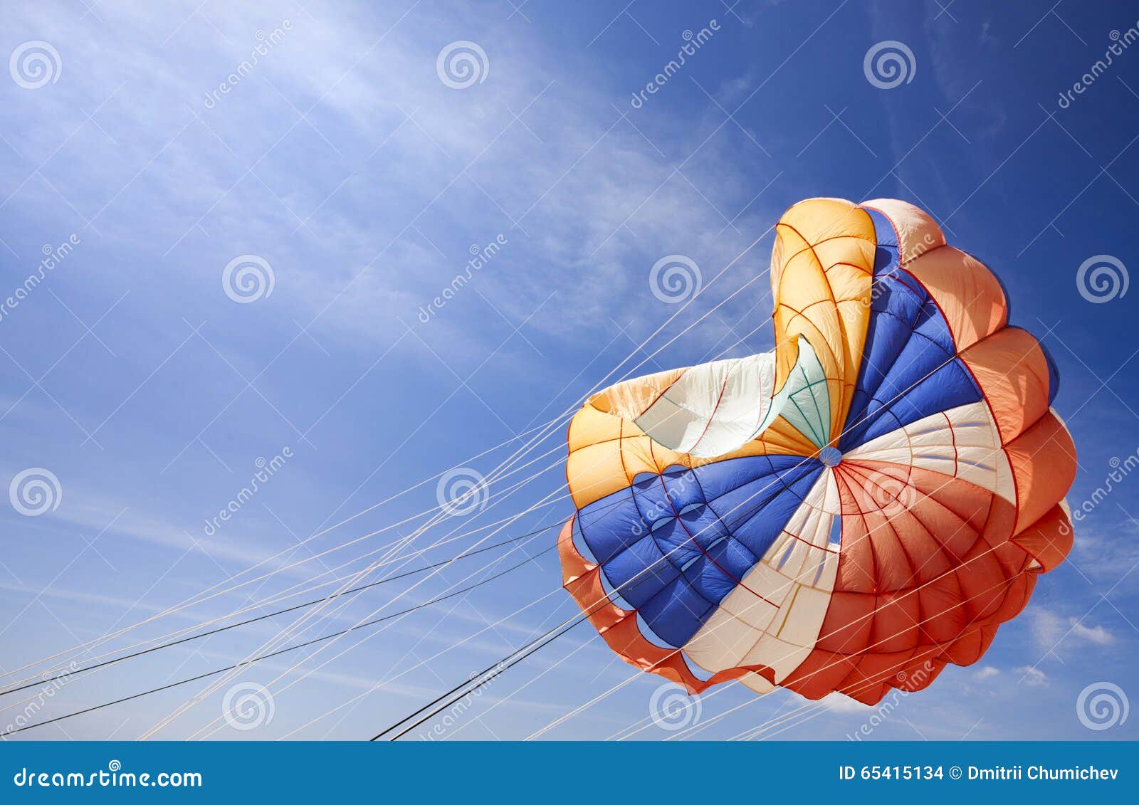 The Dome of a Parachute in the Sky Stock Photo - Image of horizont ...
