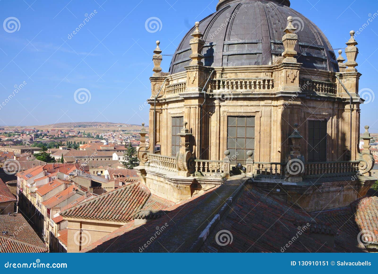 Dome of the Pontifical University. Salamanca Stock Image - Image of ...