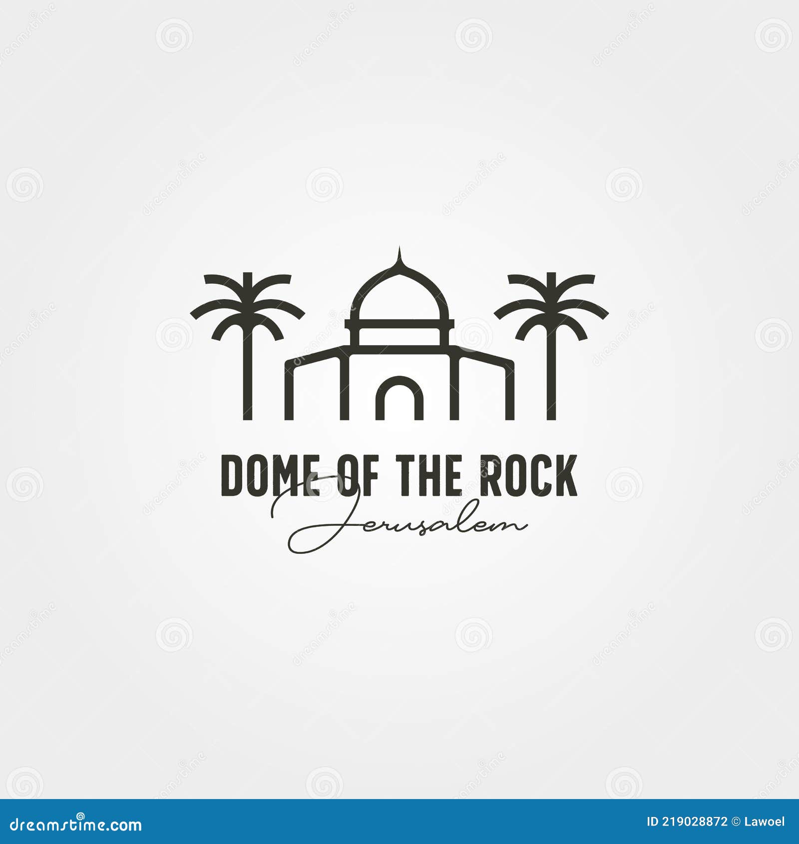 Dome of the Rock Minimal Logo Vector Symbol Illustration Design Stock ...