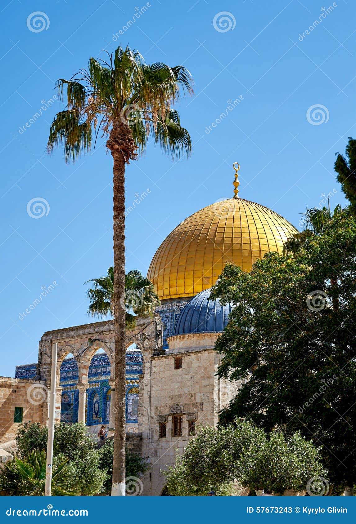 Dome of the Rock Mosque in Jerusalem Stock Image - Image of arabic ...
