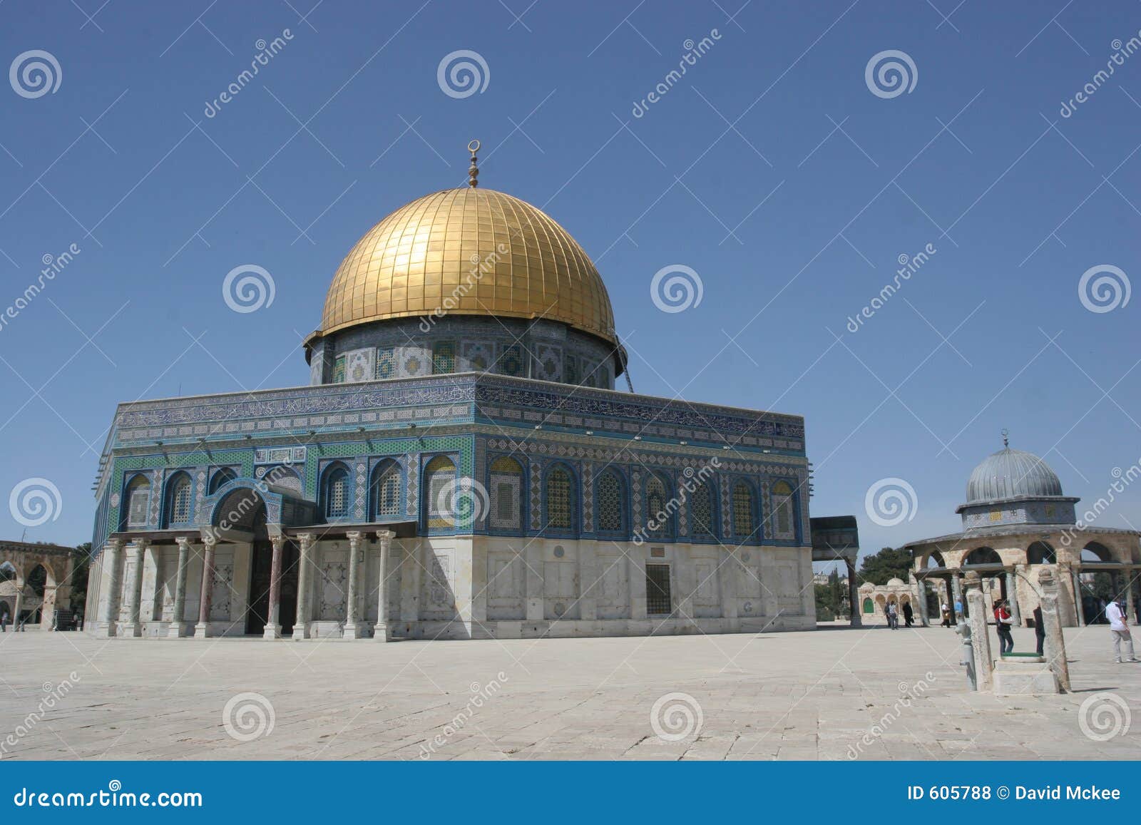 Temple Mount With Arches And Stairway Leading To Dome Of The Rock ...