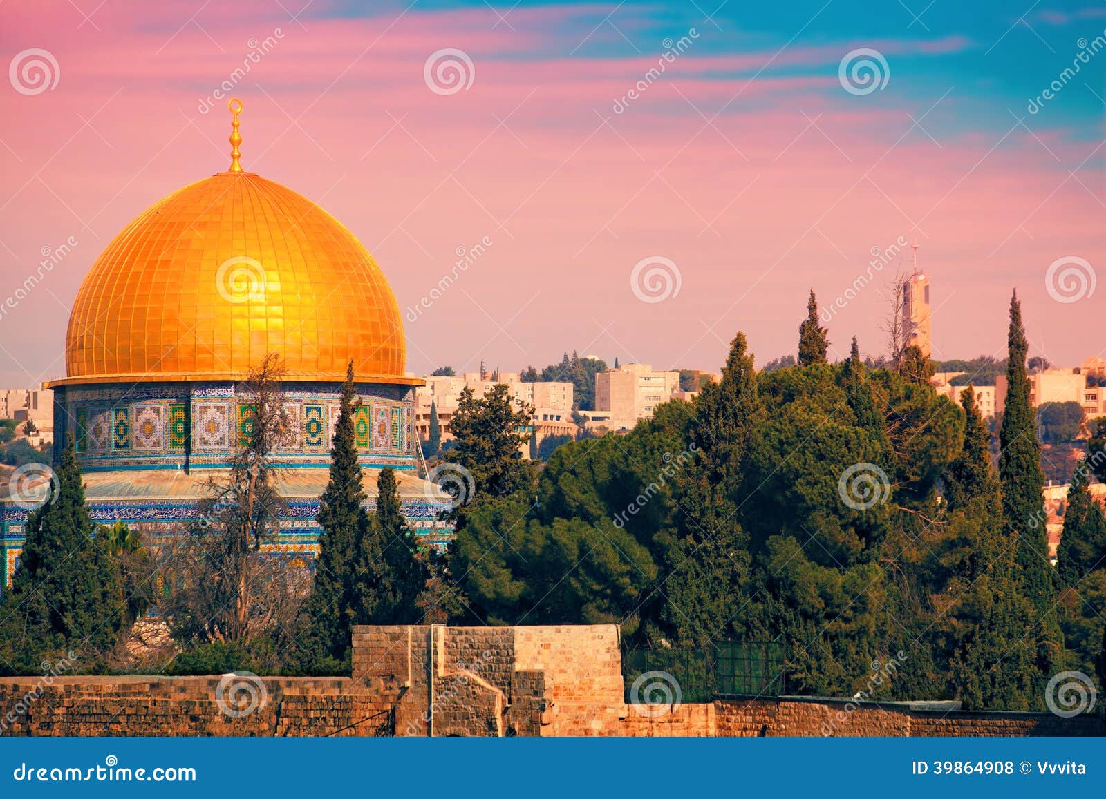 Dome of the Rock on the Temple Mount Stock Photo - Image of ...