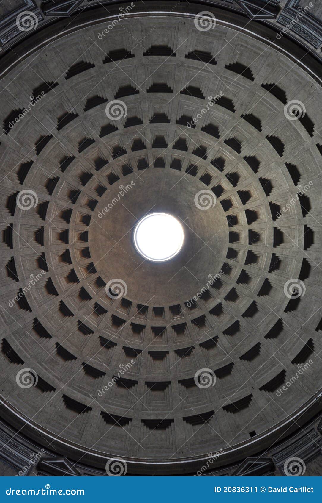 Dome of Rome Pantheon with Oculus in Center Stock Image - Image of ...