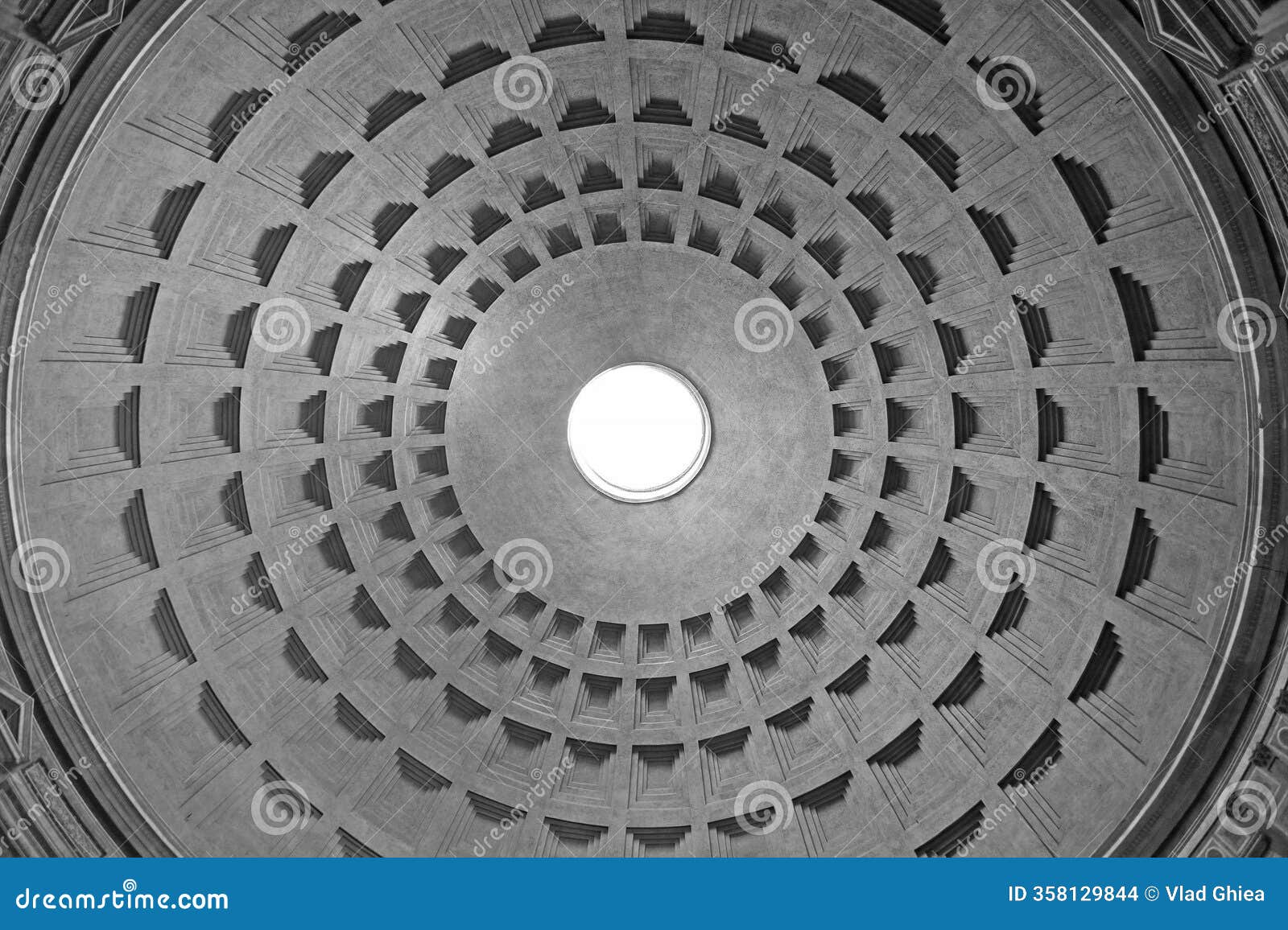 Dome of Rome Pantheon with Oculus Perfectly Centered, Stock Photo ...