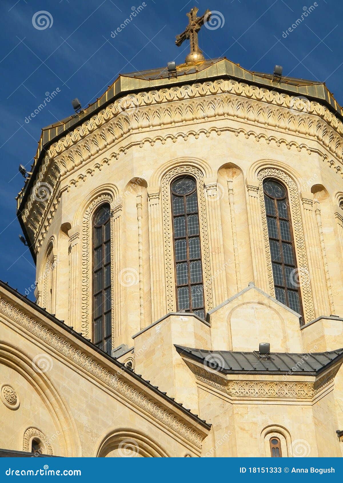 Dome of Sameba cathedral stock image. Image of christian - 18151333