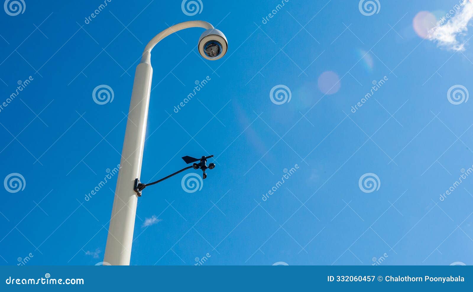 Dome-shaped CCTV Camera and an Anemometer Stock Image - Image of crime ...