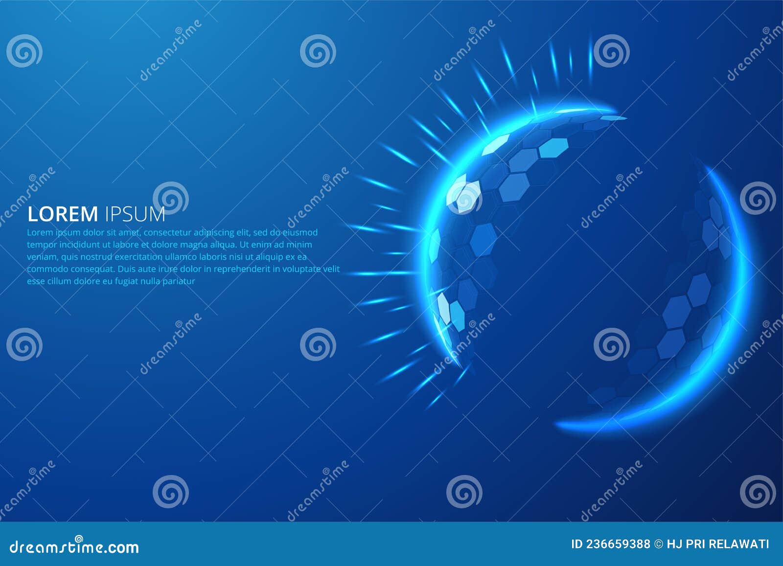 Dome Shield Geometric Vector Illustration on a Blue Background Stock ...