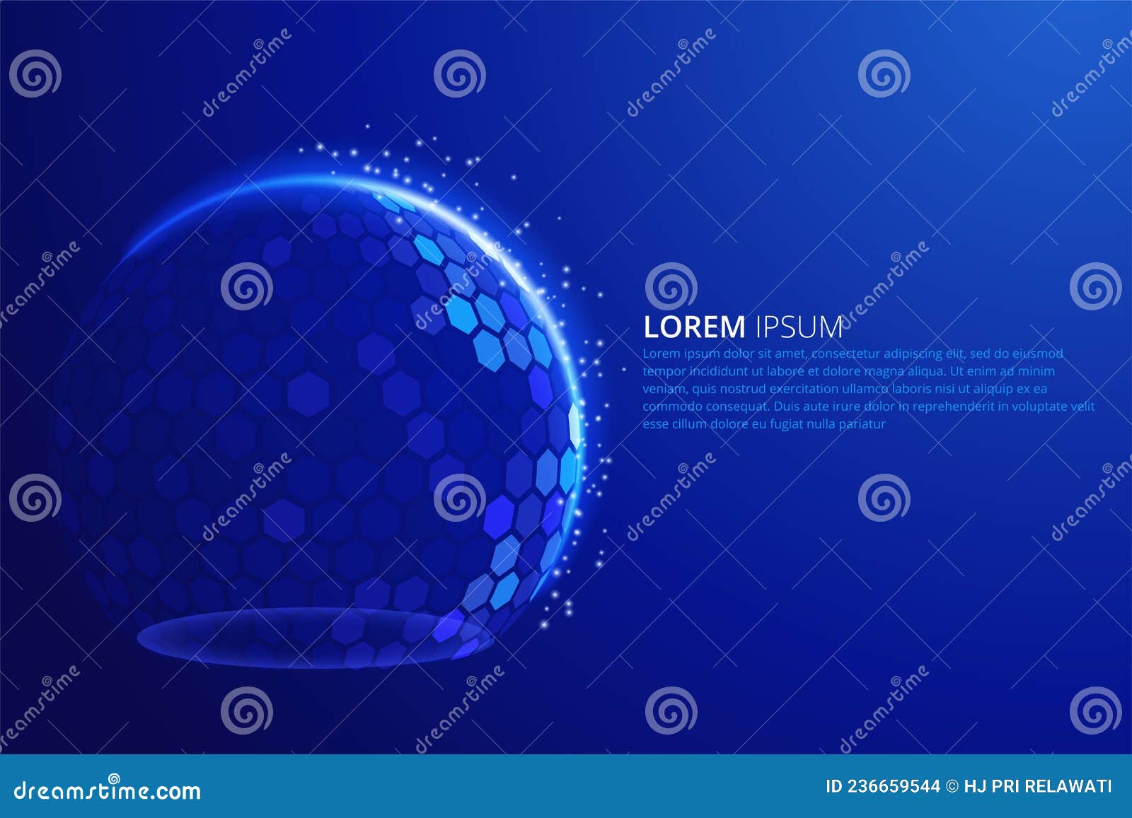 Dome Shield Geometric Vector Illustration on a Blue Background Stock ...