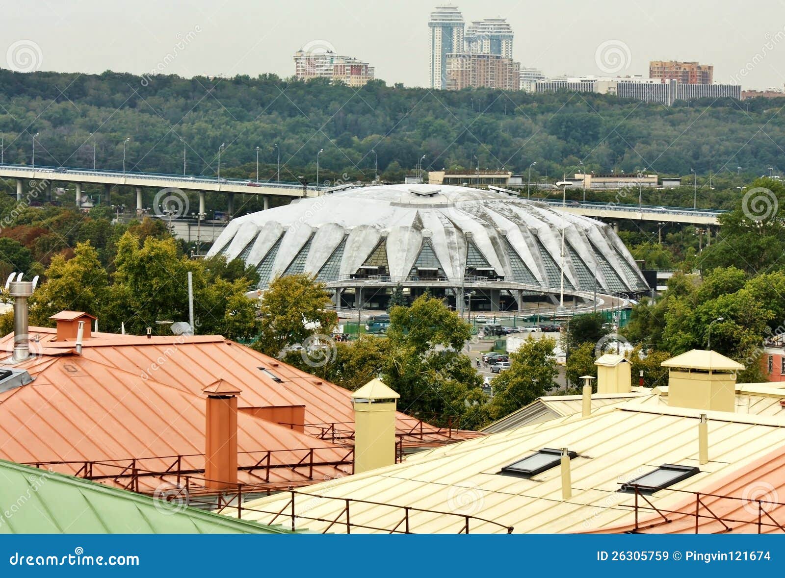 Dome of the Sports Complex, View from Above Stock Image - Image of ...