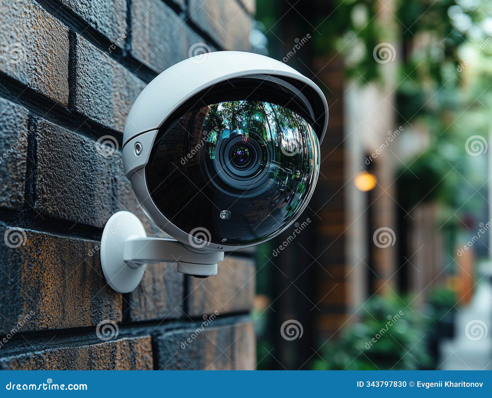 Dome Surveillance Camera on the Outer Wall of a Building Stock ...