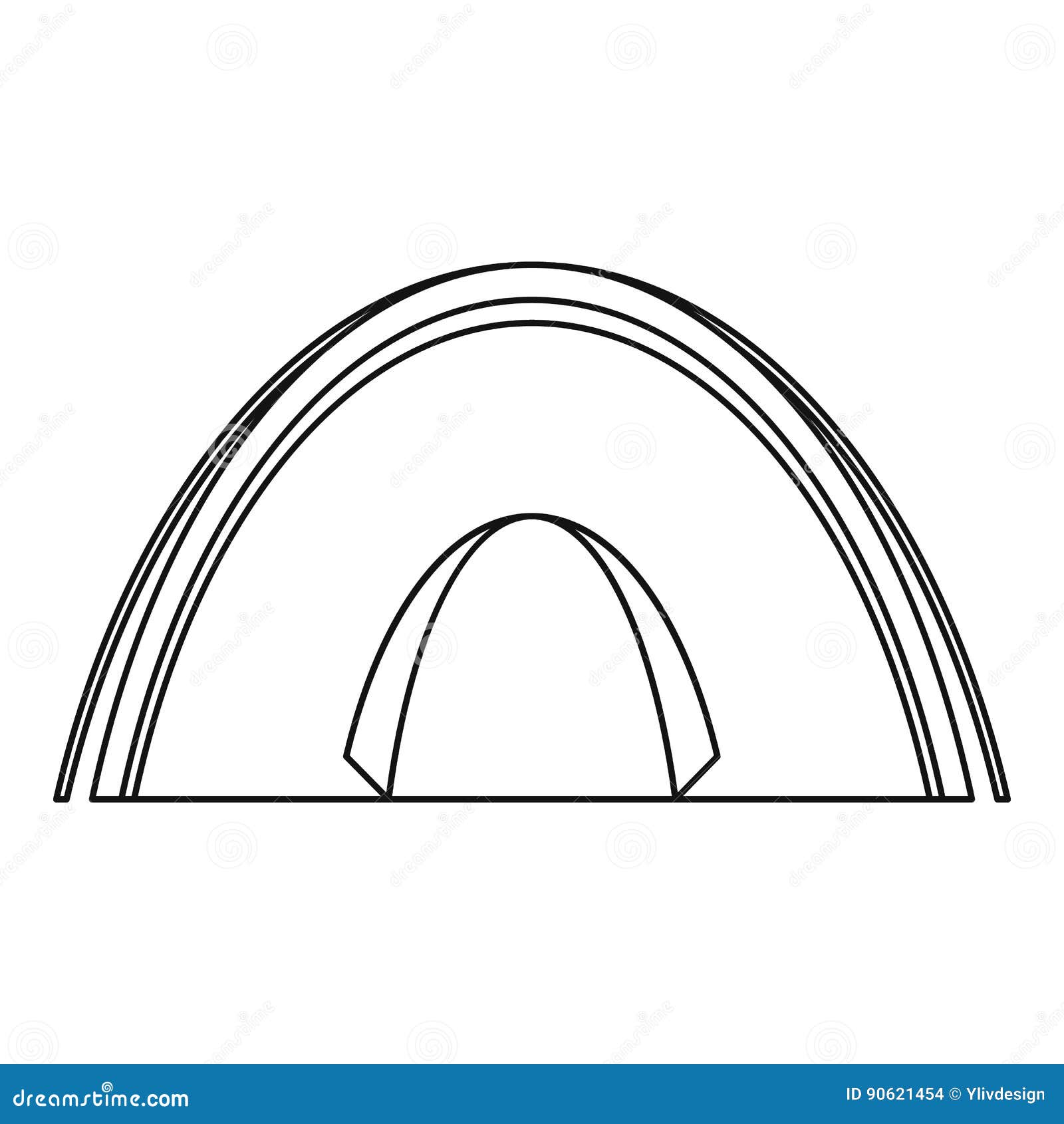 Dome Tent Icon, Outline Style Stock Vector - Illustration of ...