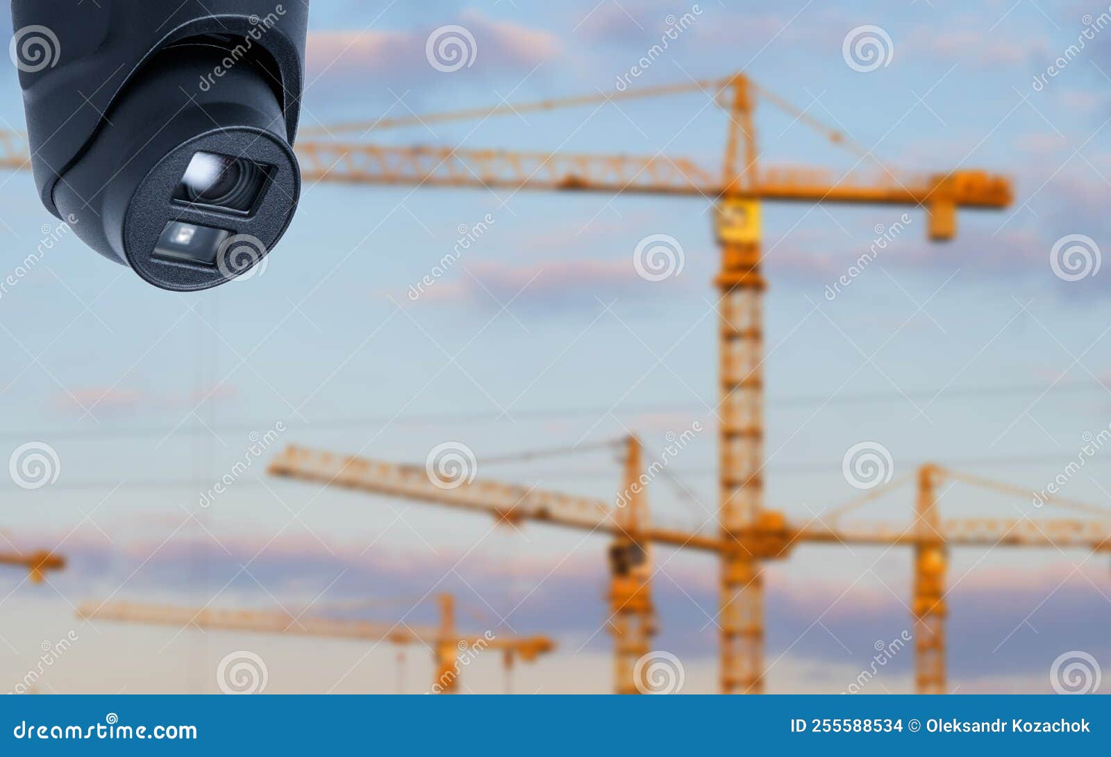 Dome Type Outdoor Cctv Camera, Secure Construction Site. Stock Photo ...