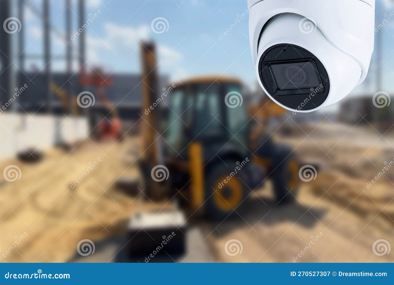 Dome Type Outdoor Cctv Camera, Secure Construction Site. Stock Image ...