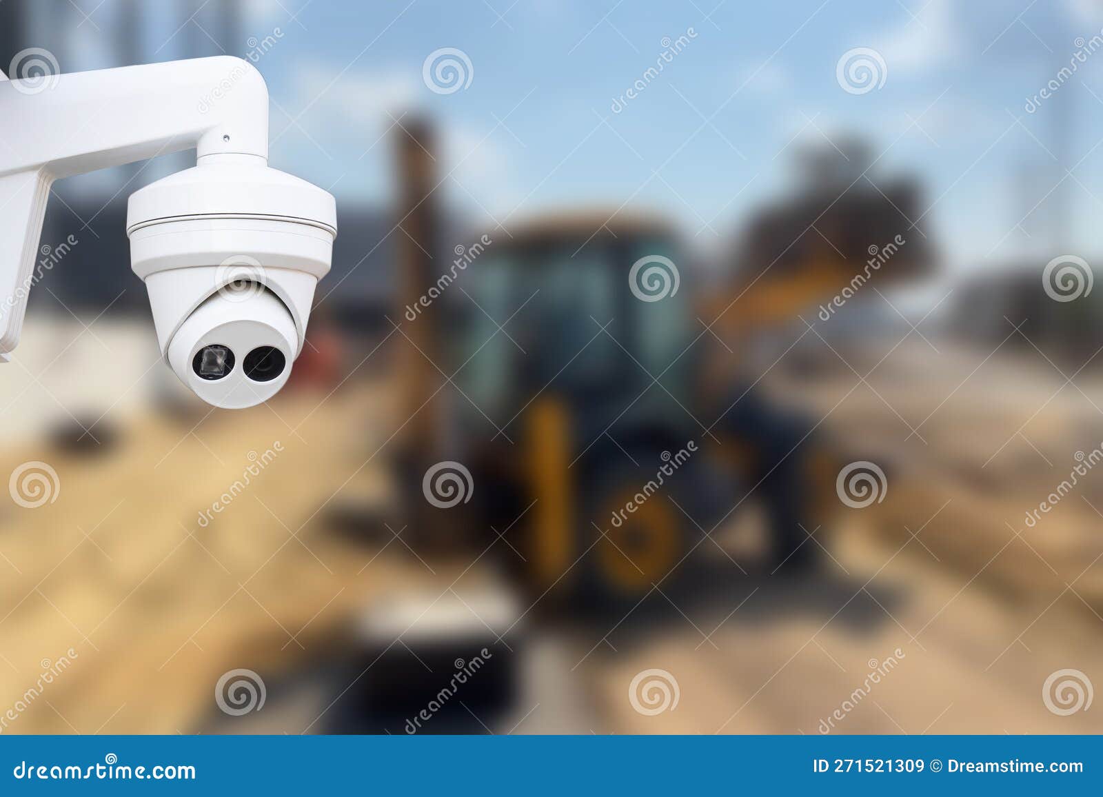 Dome Type Outdoor Cctv Camera, Secure Construction Site. Stock Image ...