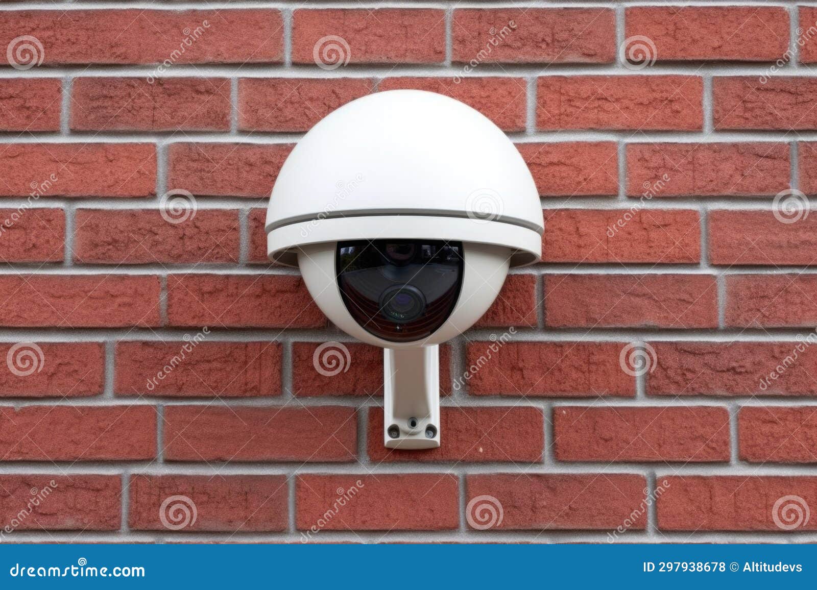 A Domed Outdoor Security Camera Mounted on a Brick Wall Stock Photo ...