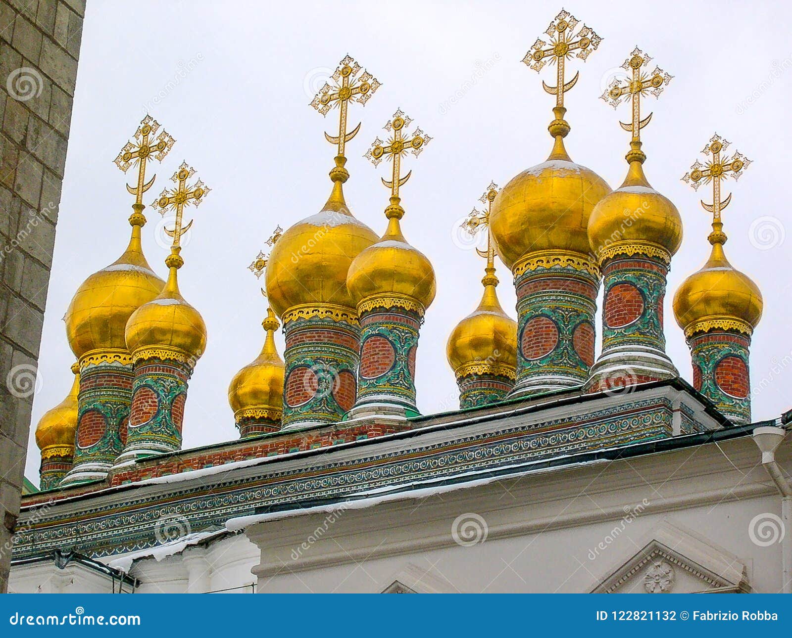 Domes of the Kremlins Churches and Cathedrals,Moscow,Russia Stock Photo ...