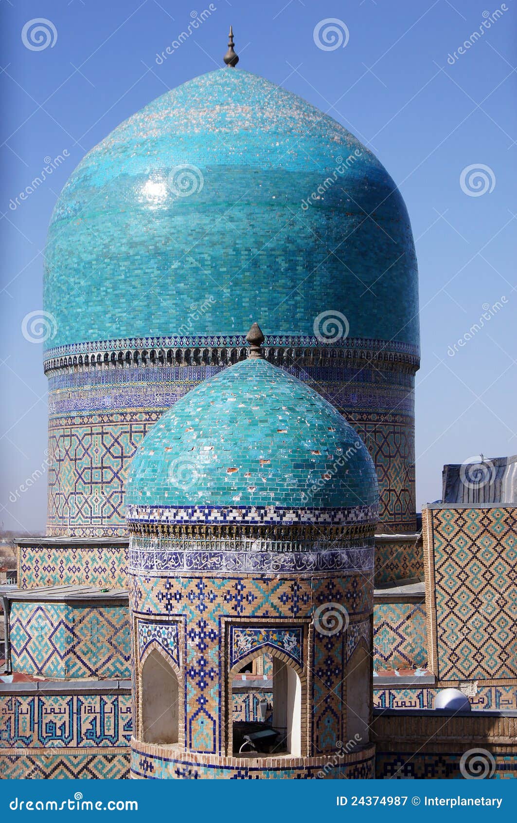 Domes of Mosque in Samarkand, Uzbekistan Stock Image - Image of elegant ...