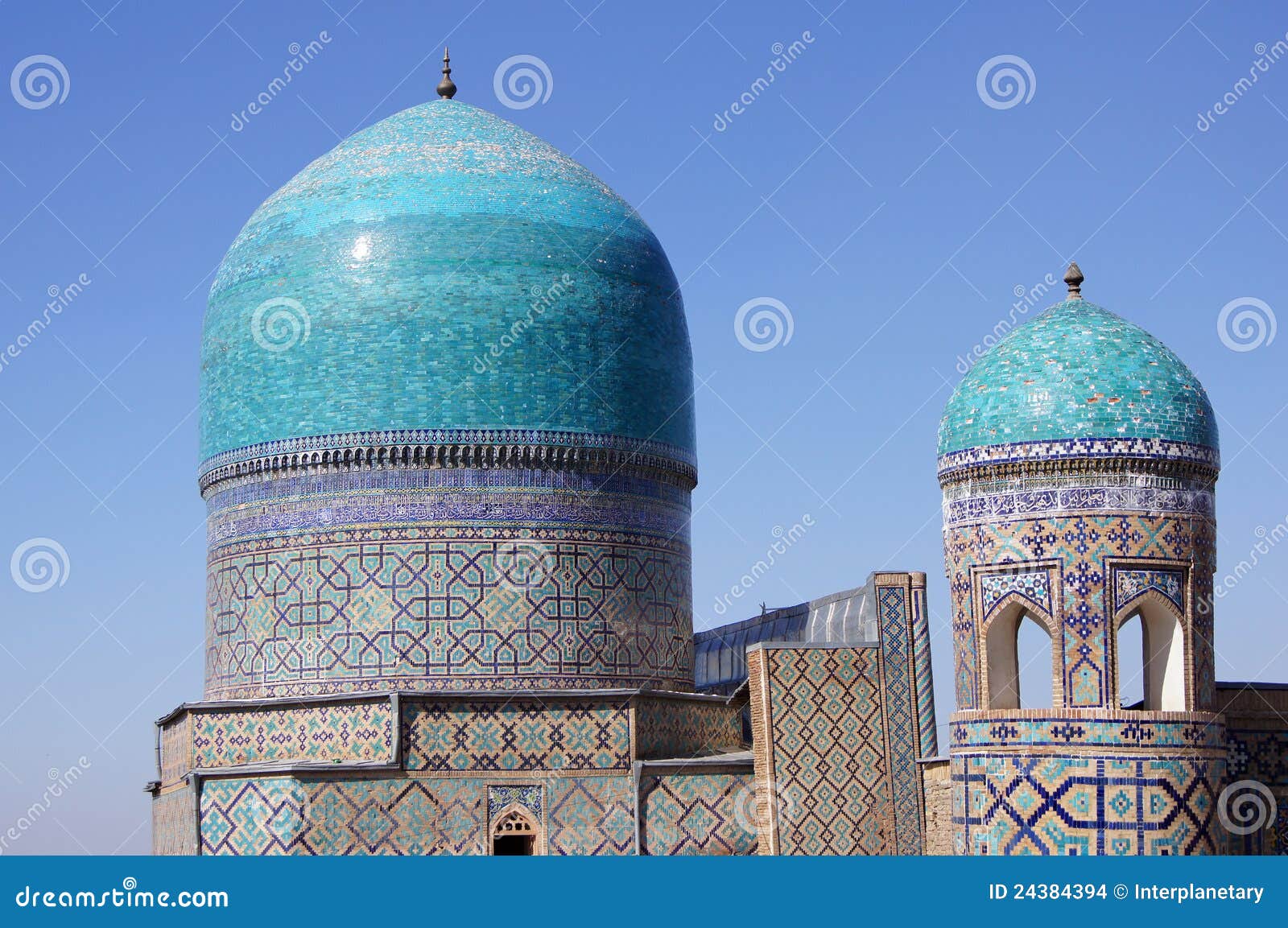 Domes of Mosque in Samarkand, Uzbekistan Stock Photo - Image of ...