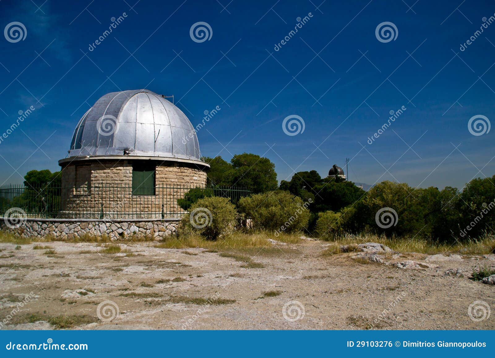The Domes of the Old Athens Observatories Stock Photo - Image of greece ...