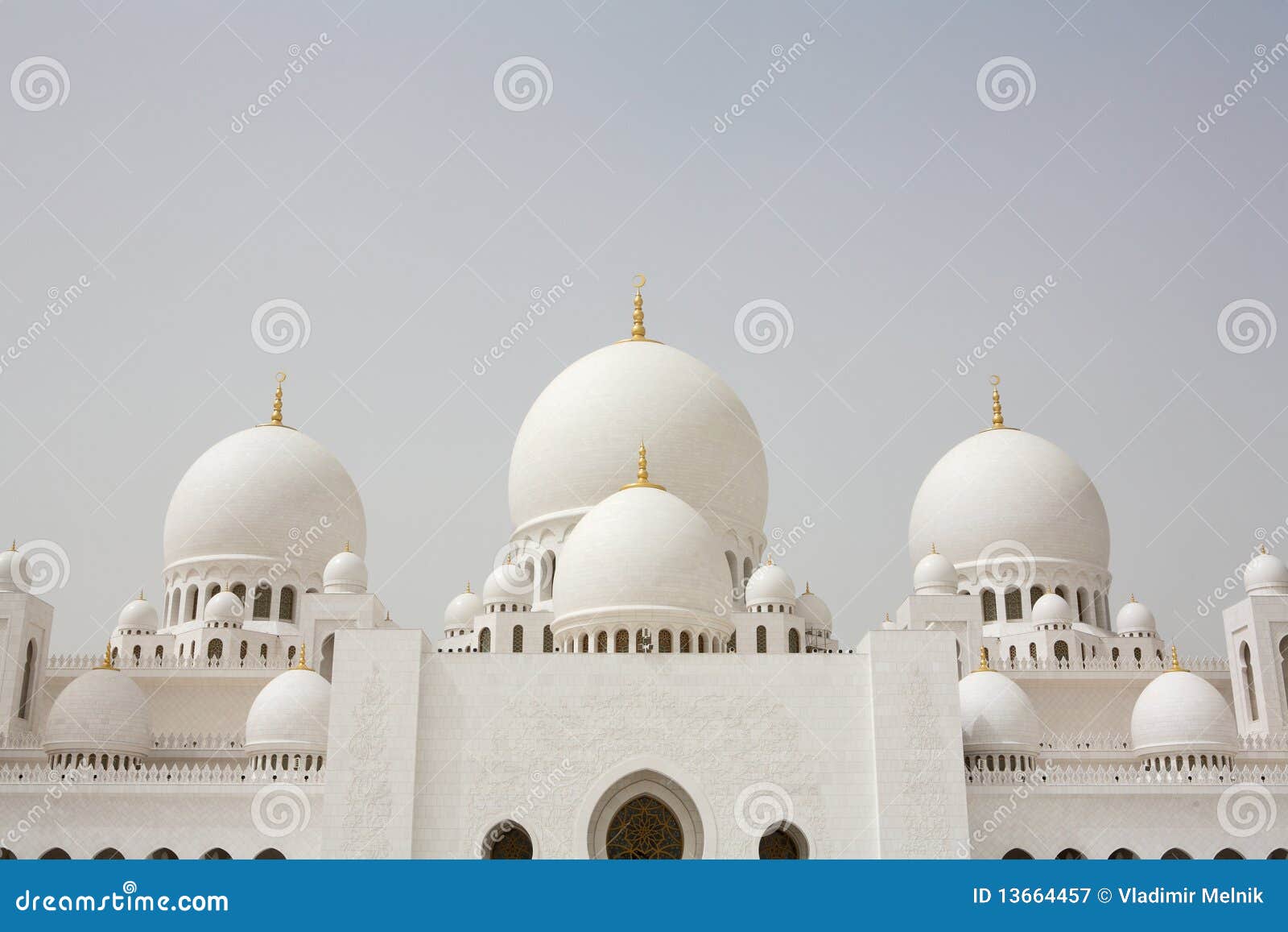 Domes of Sheikh Zayed Mosque in Abu Dhabi, Stock Image - Image of ...