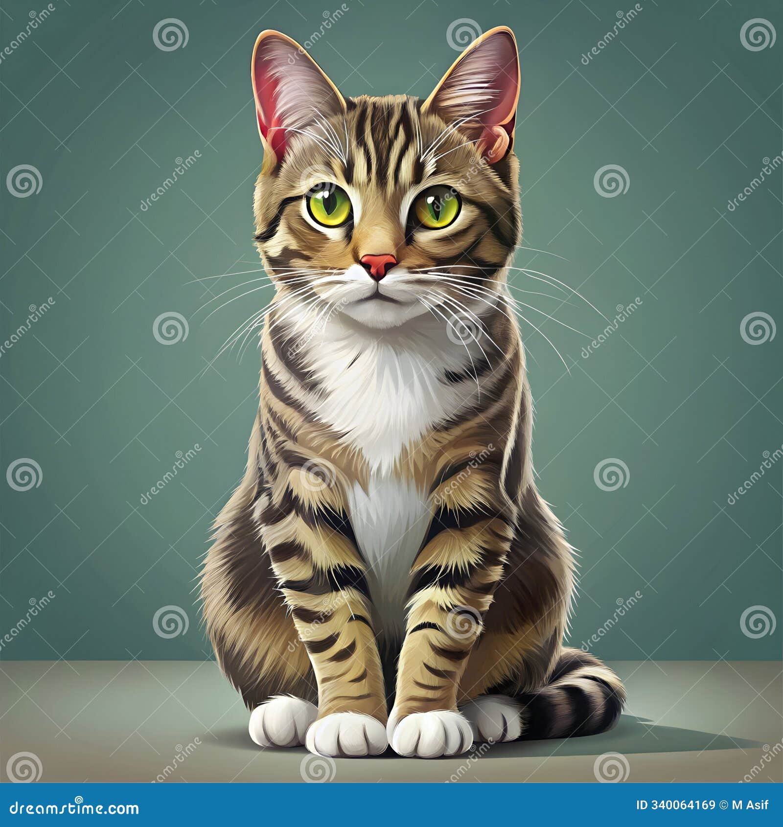 Domestic Cat Vector Illustration Stock Illustration - Illustration of ...