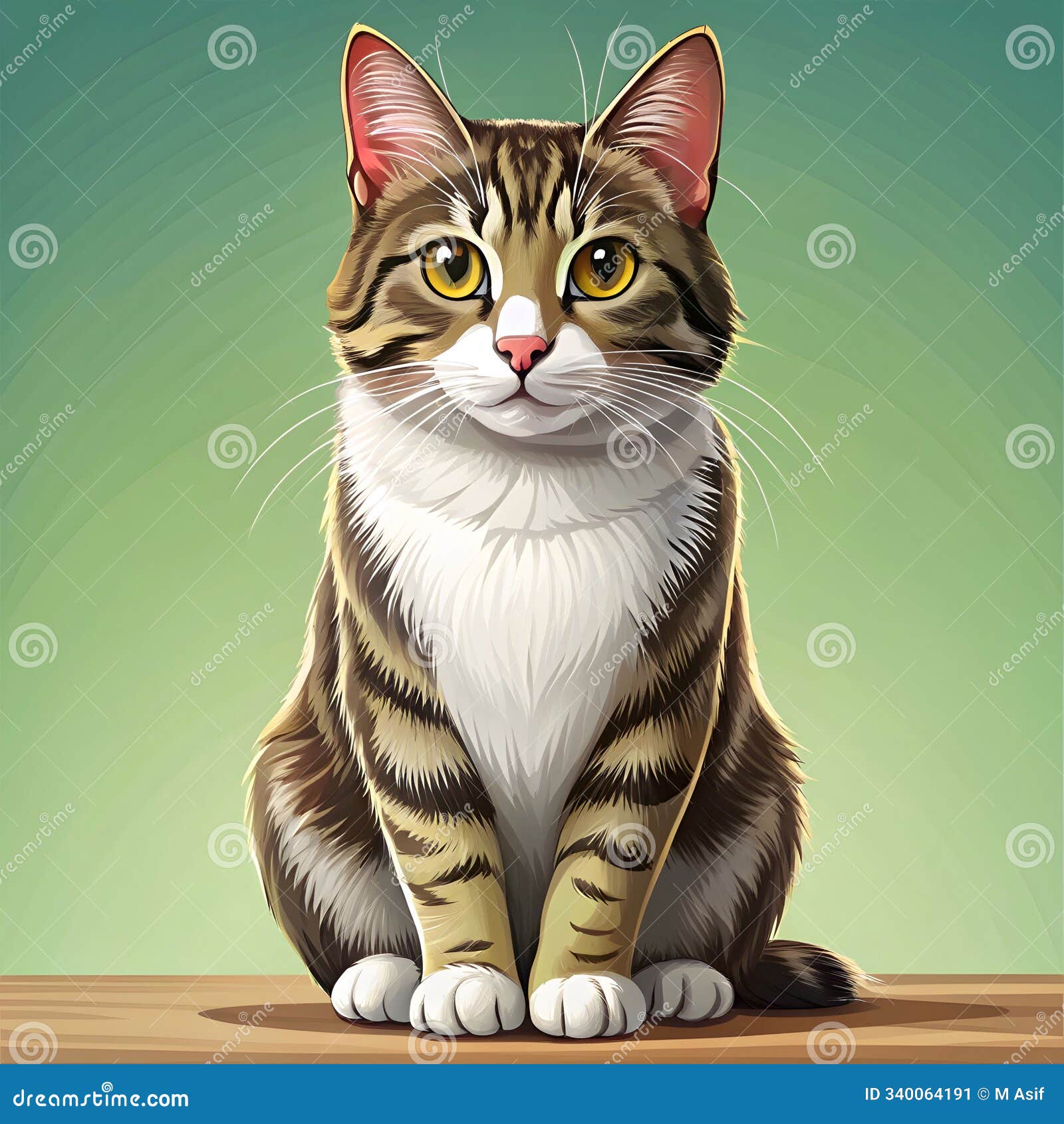 Domestic Cat Vector Illustration Stock Illustration - Illustration of ...