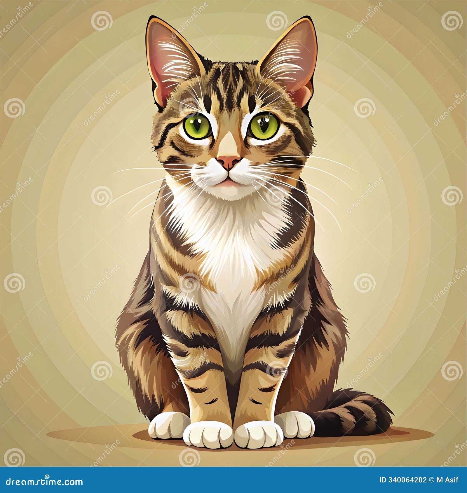 Domestic Cat Vector Illustration Stock Illustration - Illustration of ...
