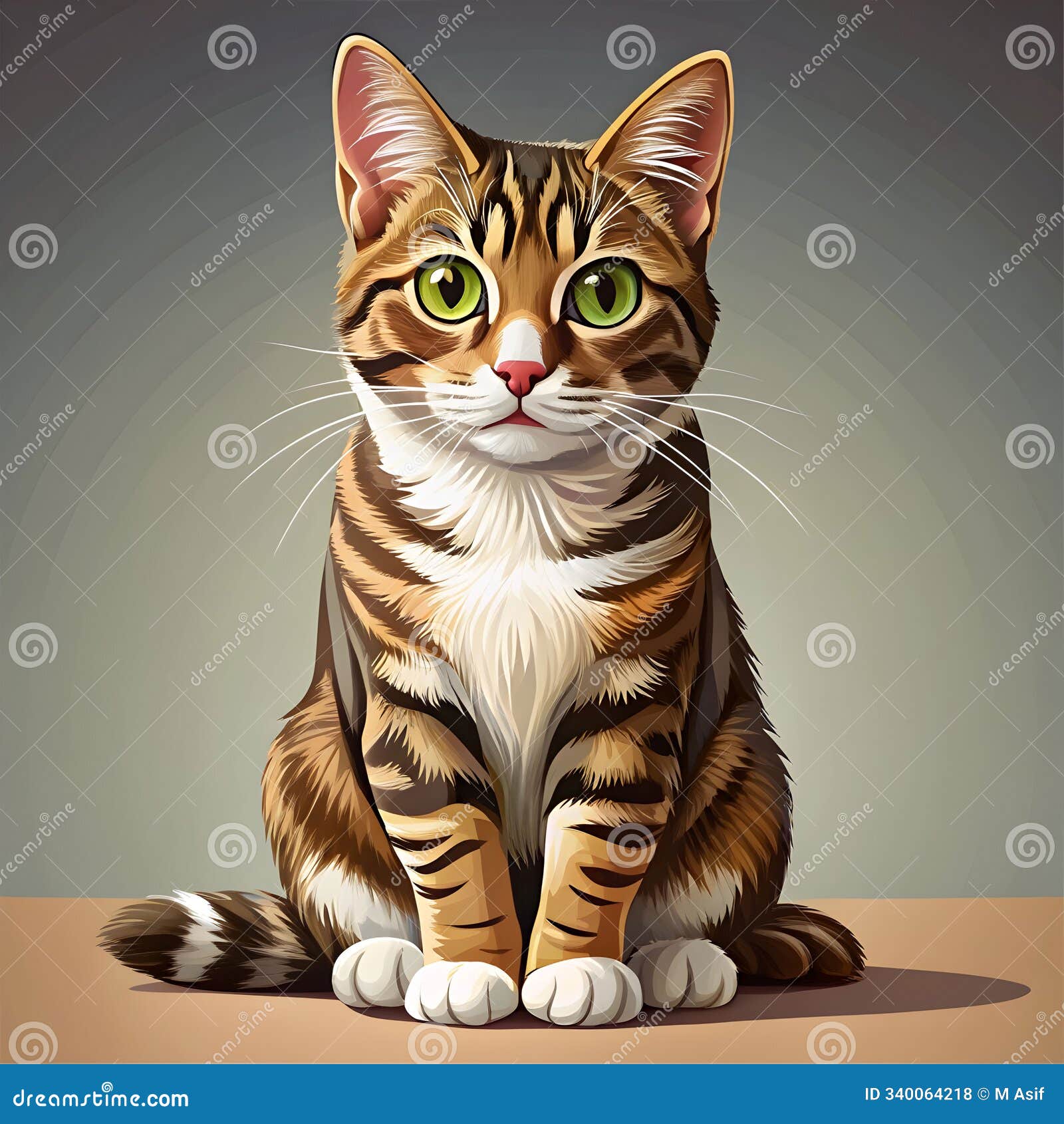 Domestic Cat Vector Illustration Stock Illustration - Illustration of ...