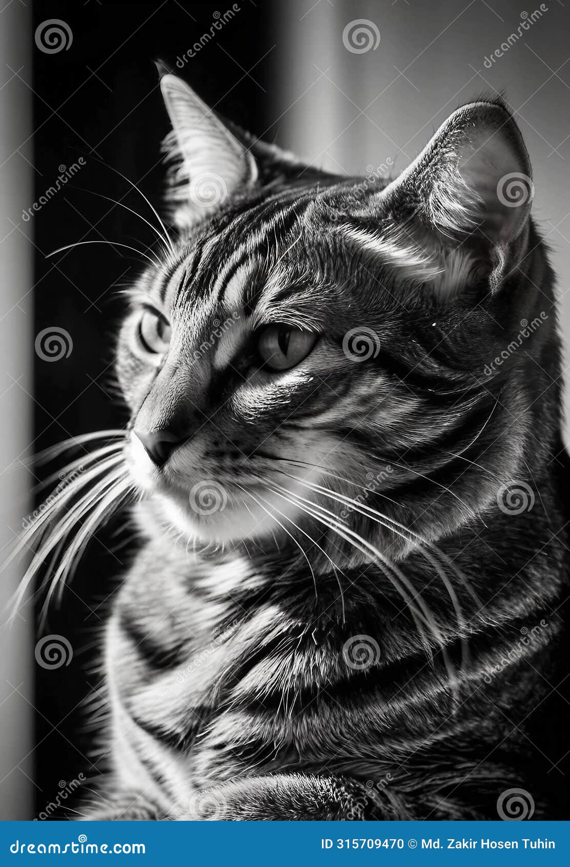 A Grey Domestic Cat Walking Waiting Hall Stock Photo - Image of elegant ...