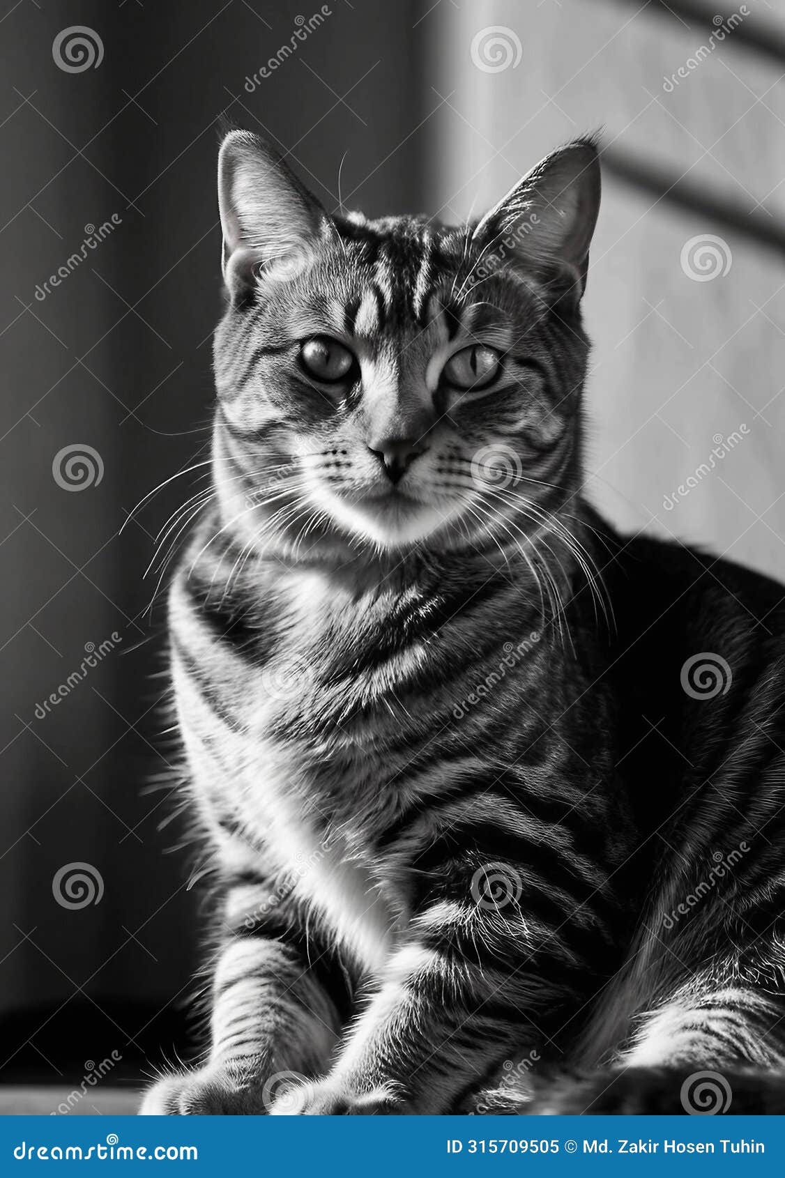 A Grey Domestic Cat Walking Waiting Hall Stock Image - Image of calm ...