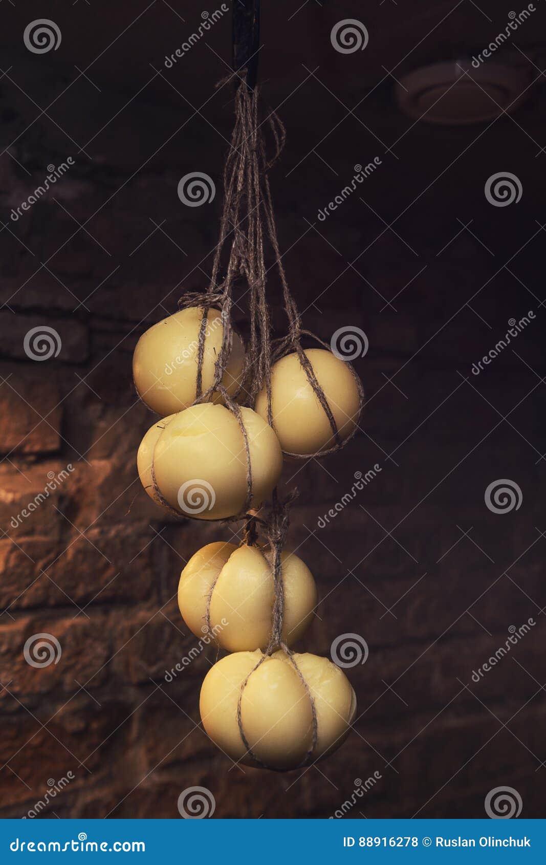 Domestic Cheese Ripening Produced Stock Photo - Image of gastronomy ...