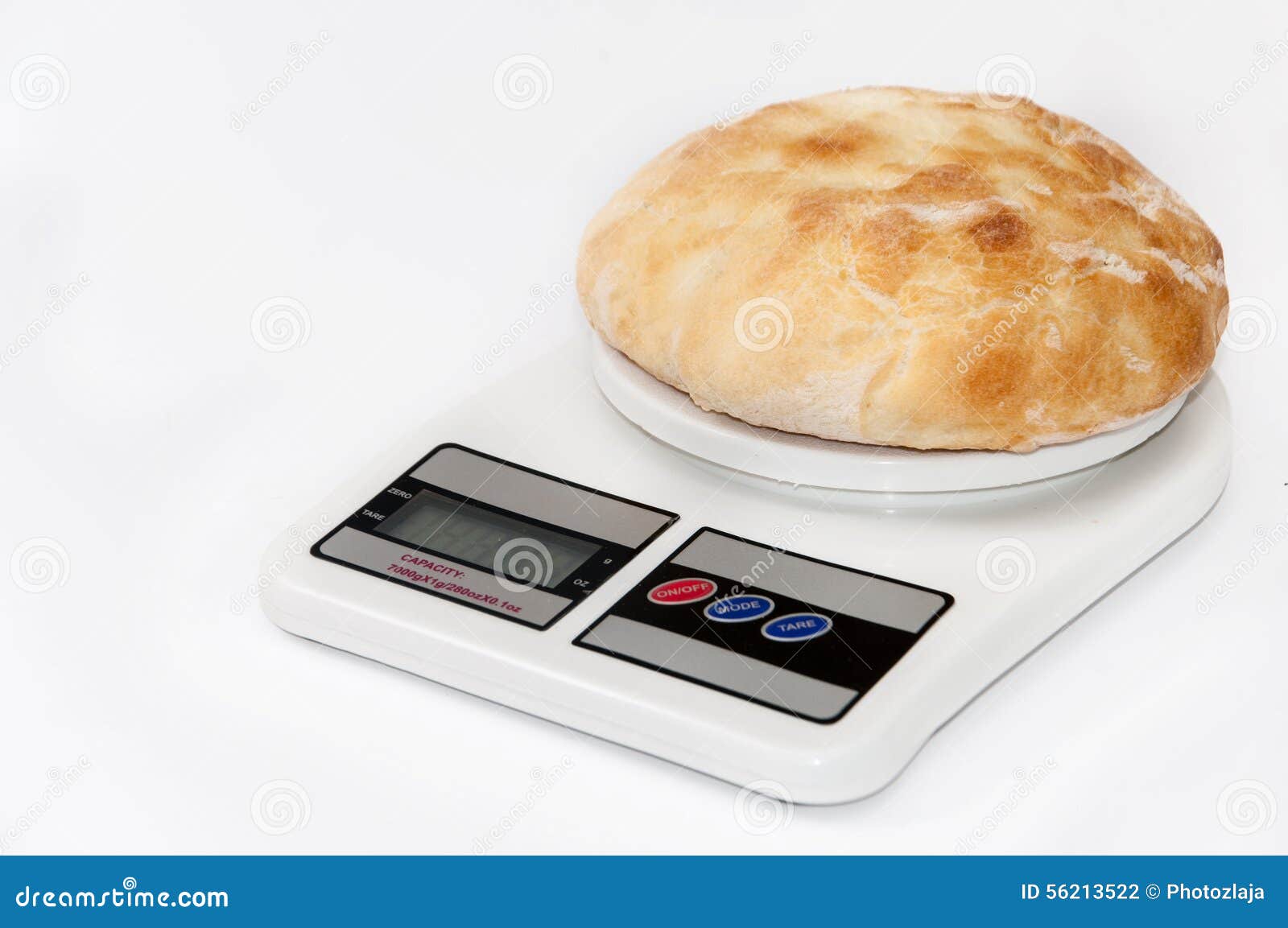 Domestic Flat Bread on a Kitchen Digital Scale Stock Photo - Image of ...