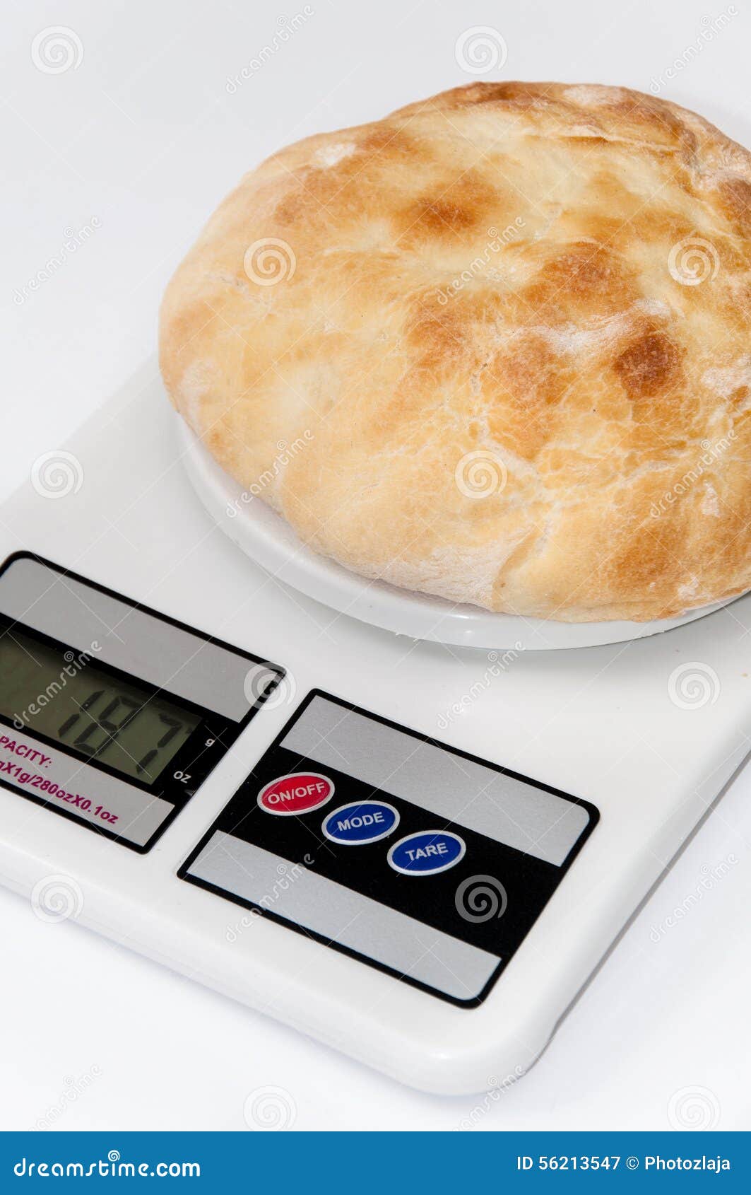 Domestic Flat Bread on a Kitchen Digital Scale Stock Image - Image of ...