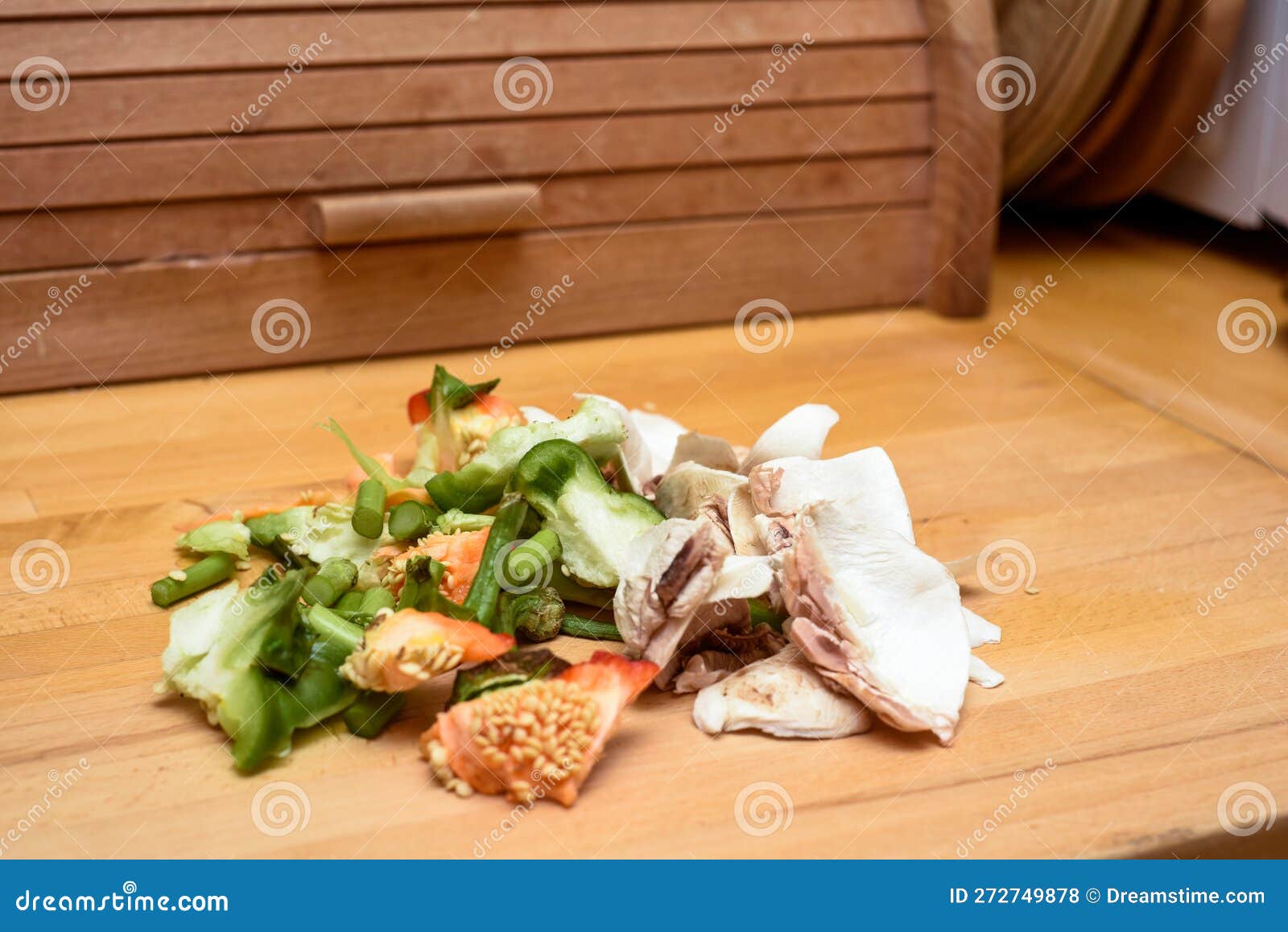 Domestic Food Waste for Compost in Home Kitchen Interior Stock Photo ...