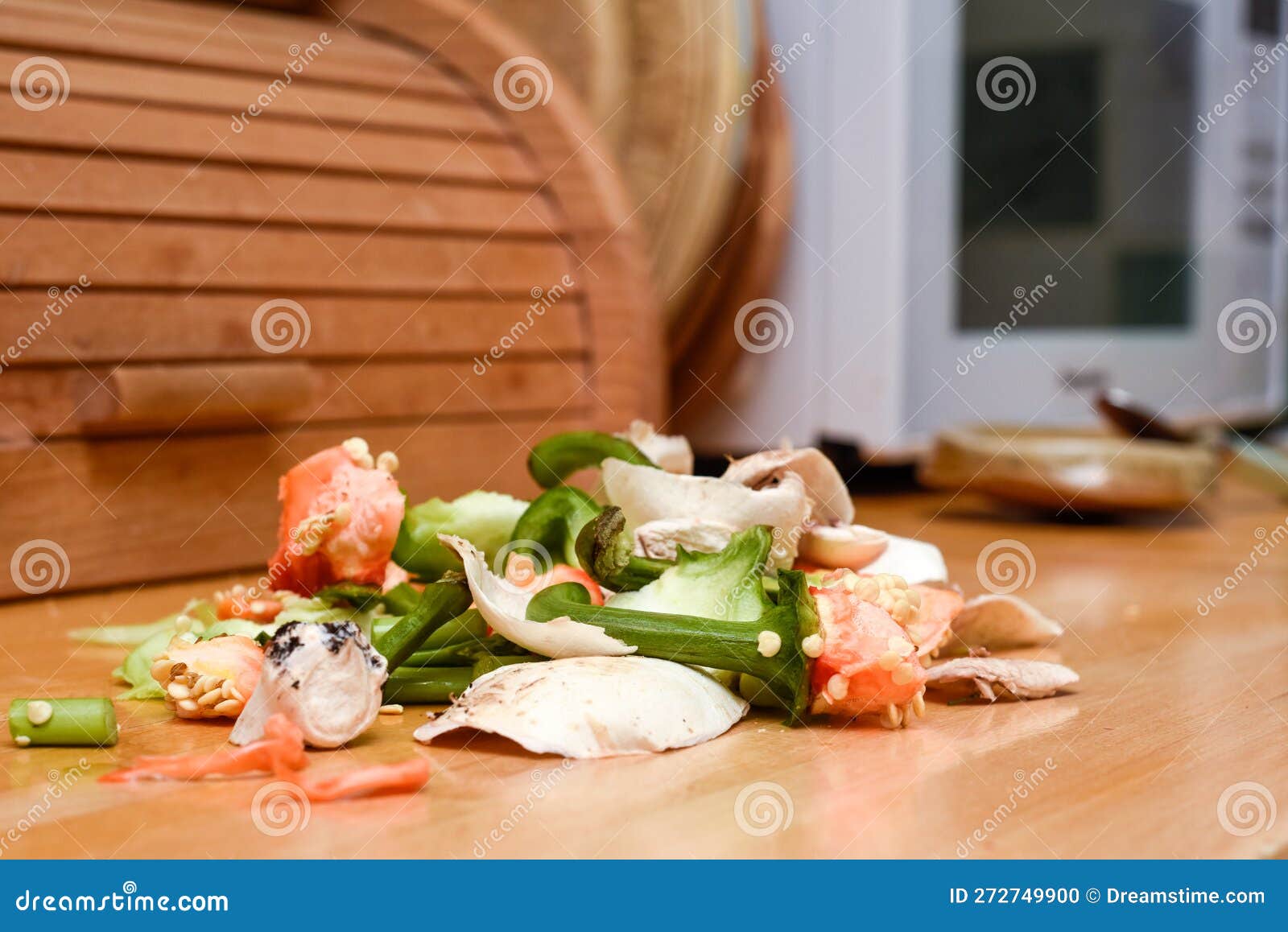 Domestic Food Waste for Compost in Home Kitchen Interior Stock Photo ...