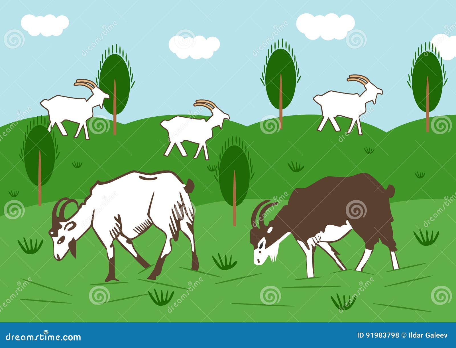 Domestic Goats Stock Illustrations – 407 Domestic Goats Stock ...