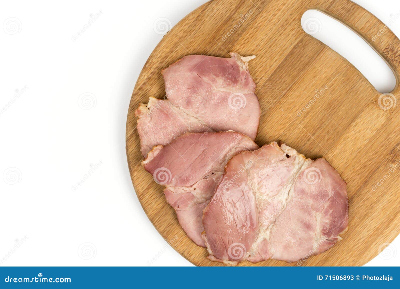 Domestic Homemade Cooked Smoked Fried Ham Stock Image - Image of smoked ...
