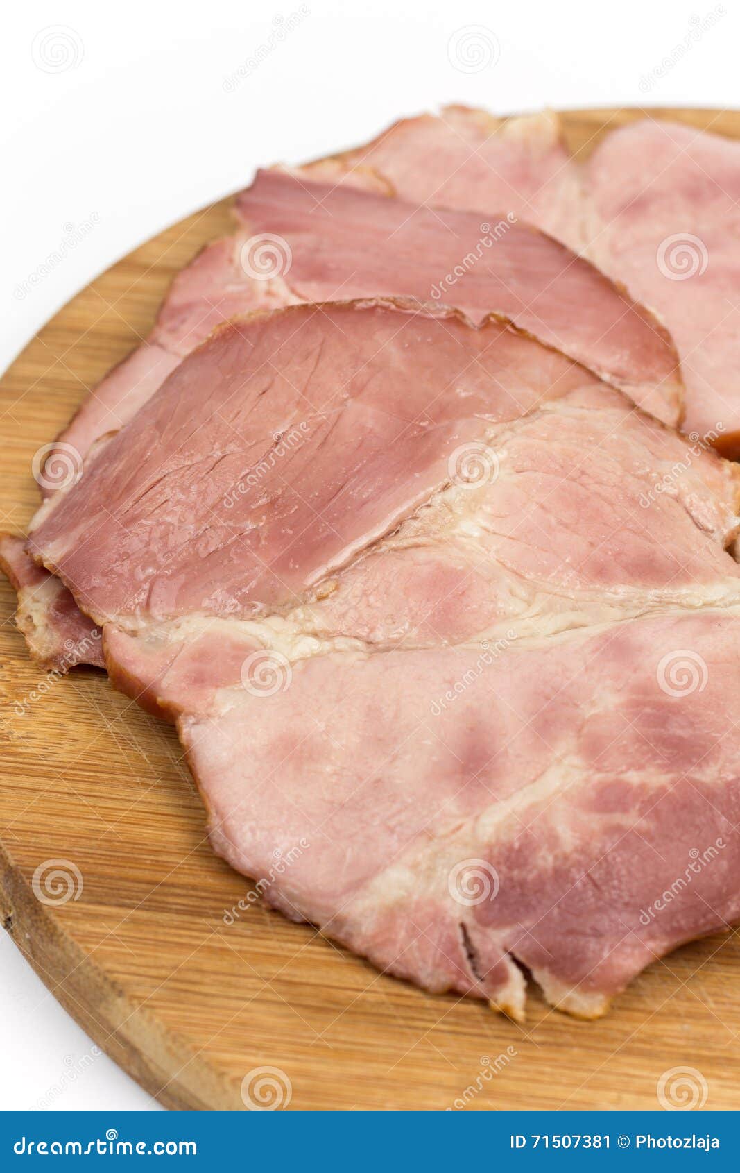 Domestic Homemade Cooked Smoked Fried Ham Stock Image - Image of fresh ...