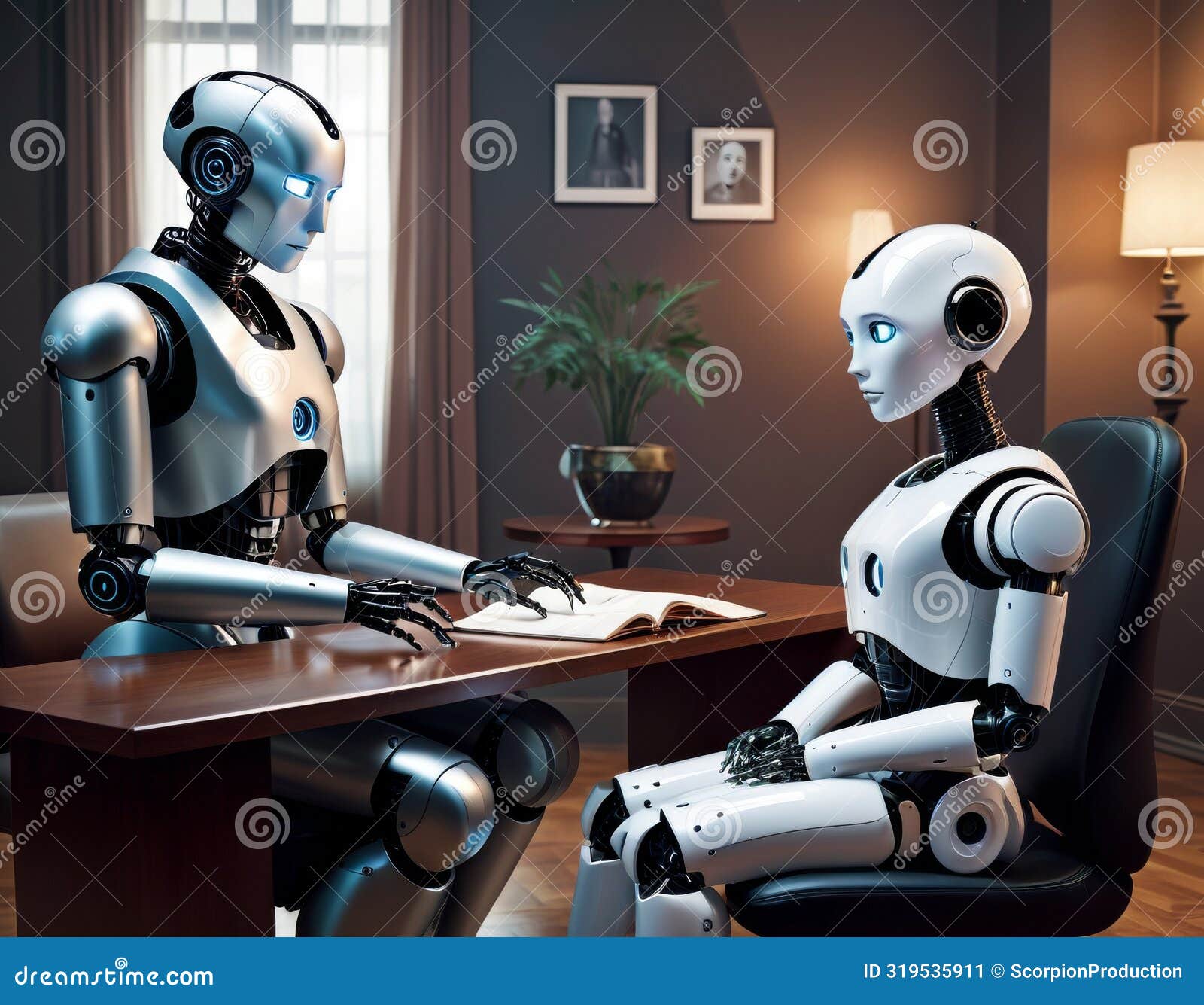 Domestic Robot Interaction at Home Stock Image - Image of lifestyle ...
