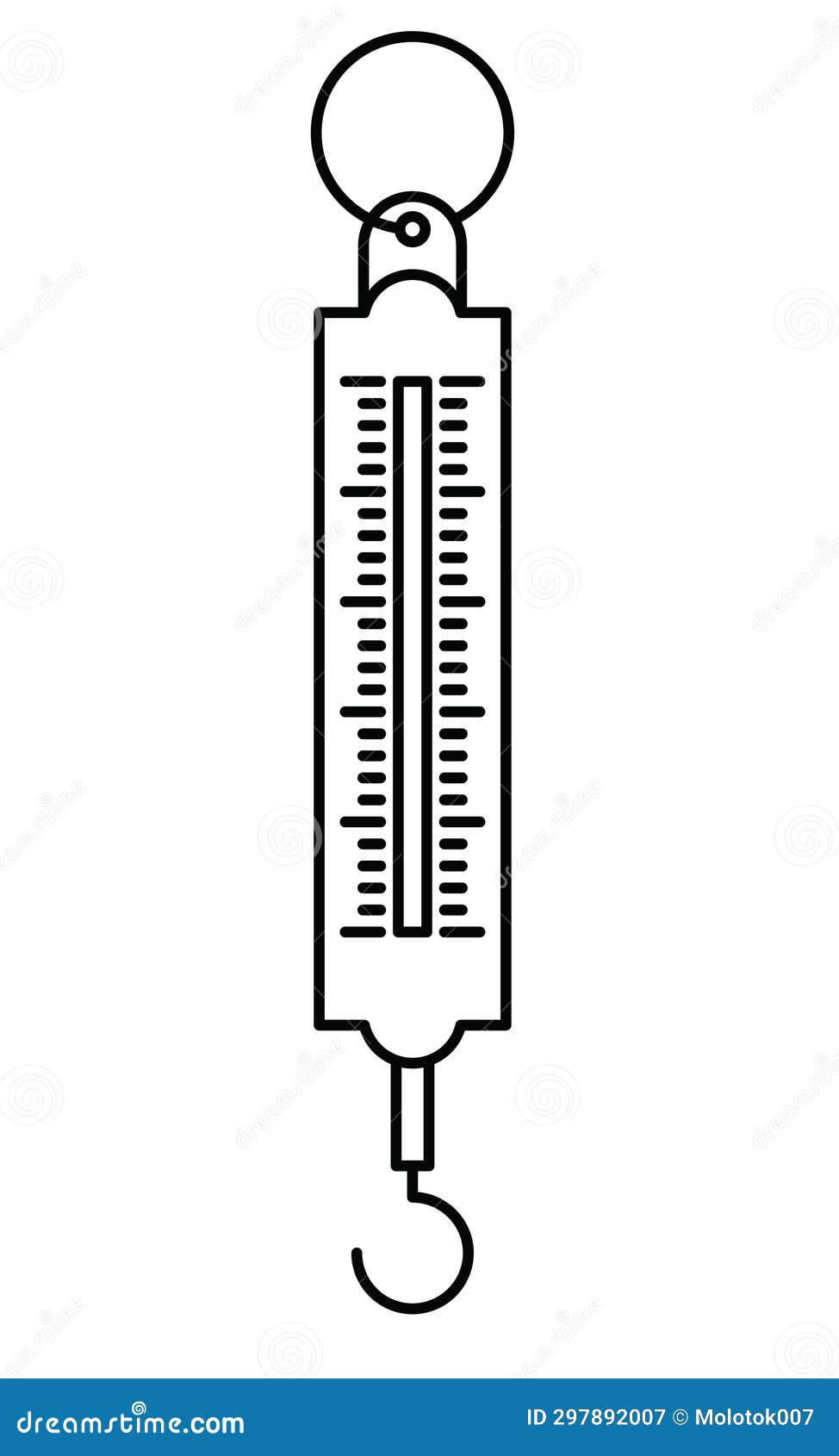 Domestic Spring Scale. Outline Icon Isolated on White Background ...