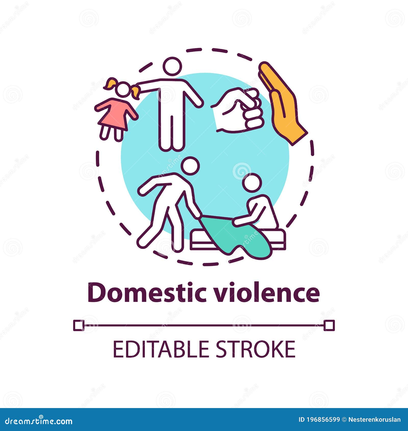 Domestic Violence Concept Icon Stock Vector - Illustration of ...