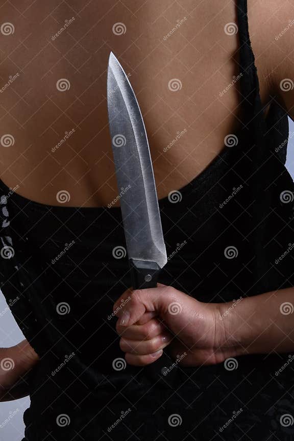 Domestic Violence Hide Knife Stock Image - Image of attractive ...