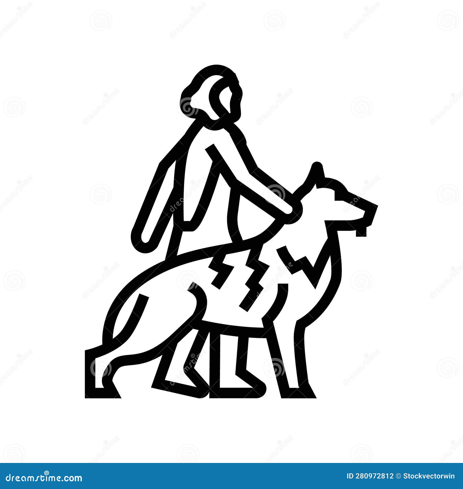 Domestication Animals Human Evolution Line Icon Vector Illustration ...