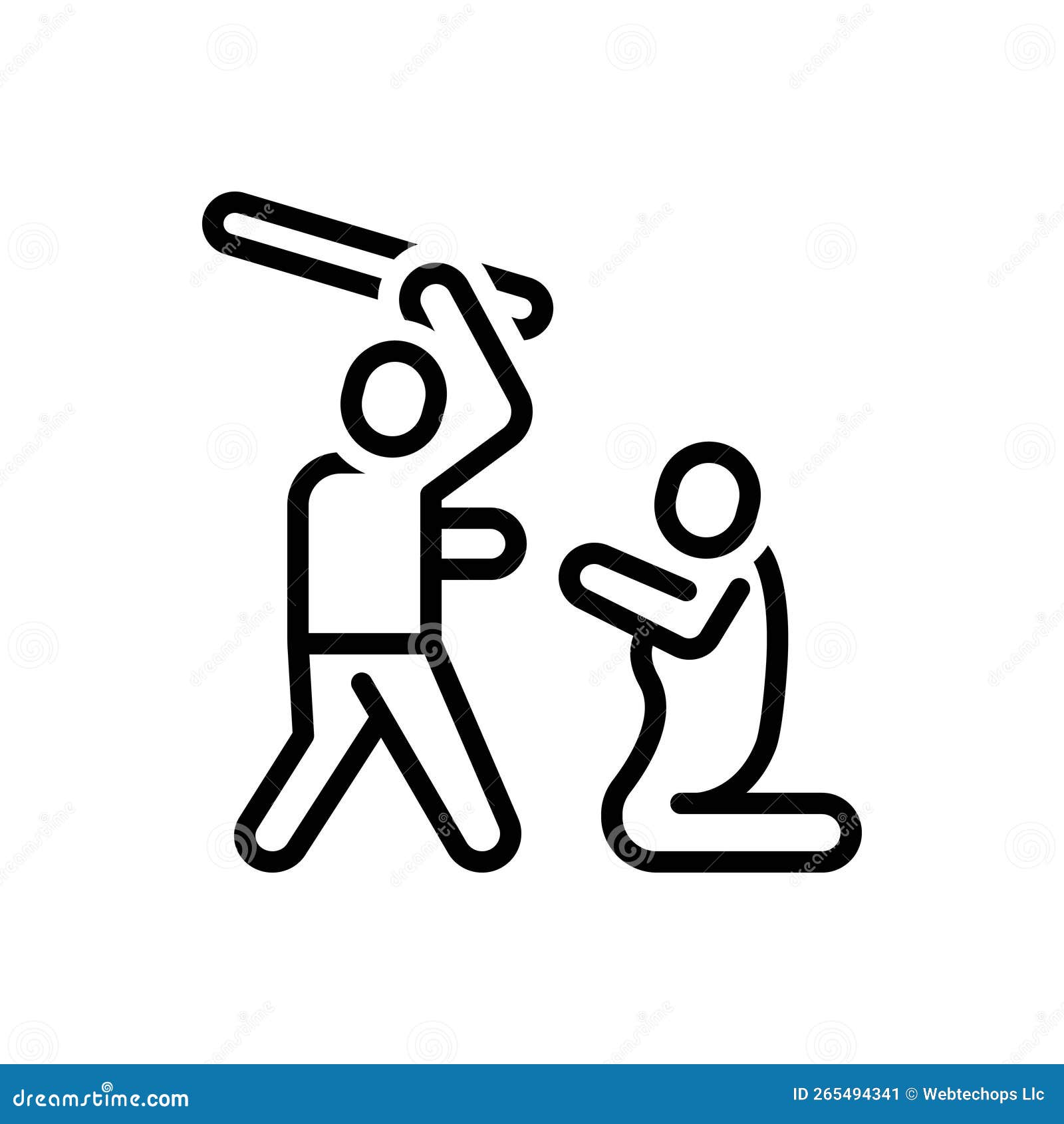 Black Line Icon for Dominant, Beating and Whacking Stock Vector ...