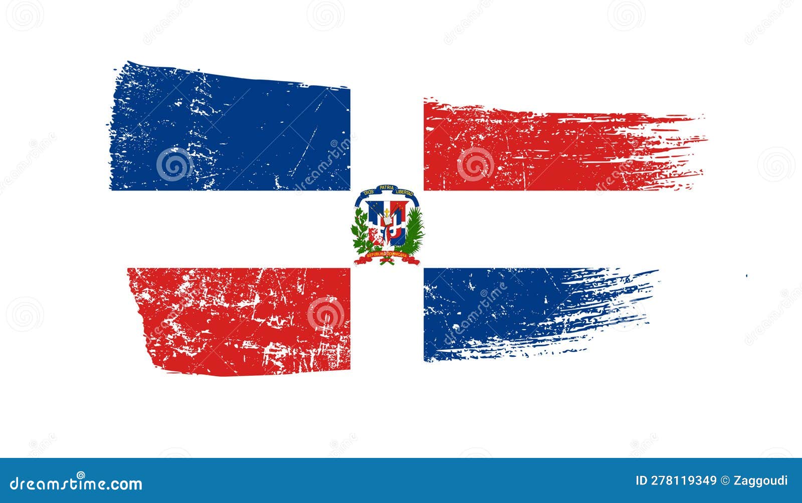 Dominic Flag Designed In Brush Strokes And Grunge Texture Royalty-Free ...